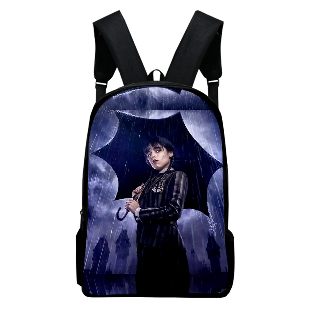 Wednesday The Addams Family Merch Oxford Cloth Shoulder Backpack Multi ...
