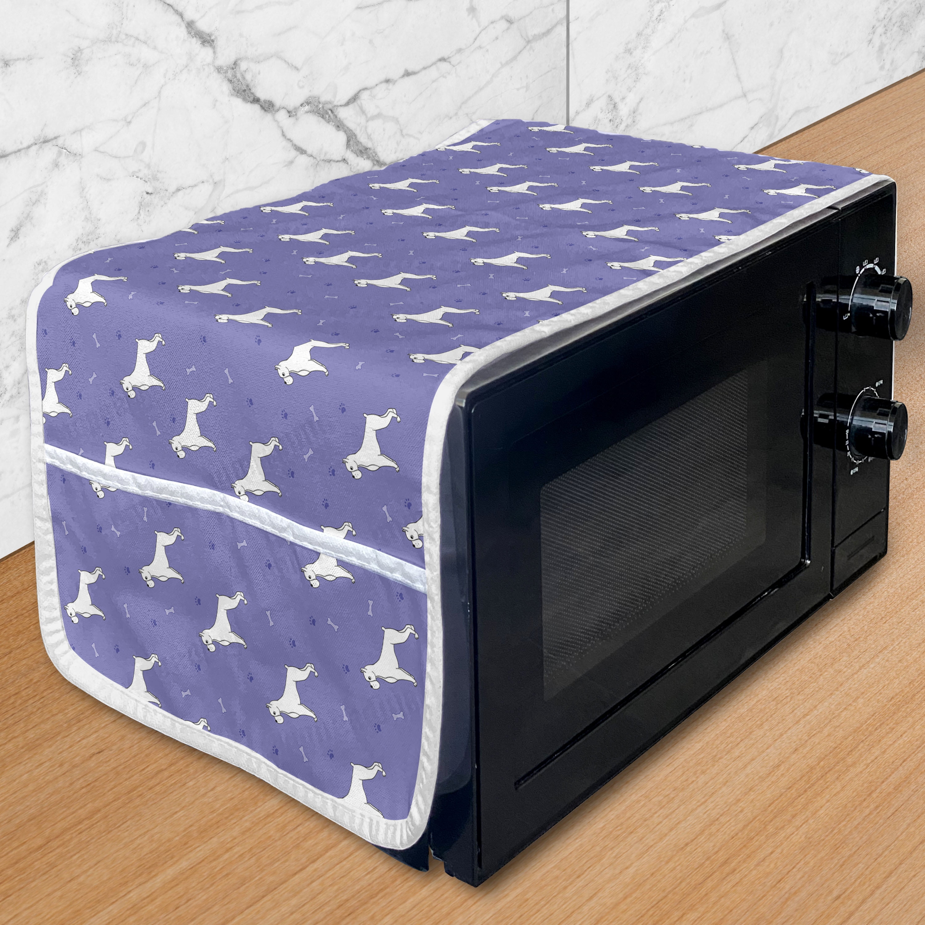 Boxer Dog Microwave Oven Cover, Cartoon Style Pattern of Canine Animals ...