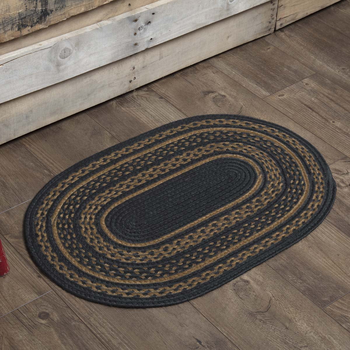 Indigo Blue Primitive Flooring Patriot Navy Jute Oval Accent Rug ...