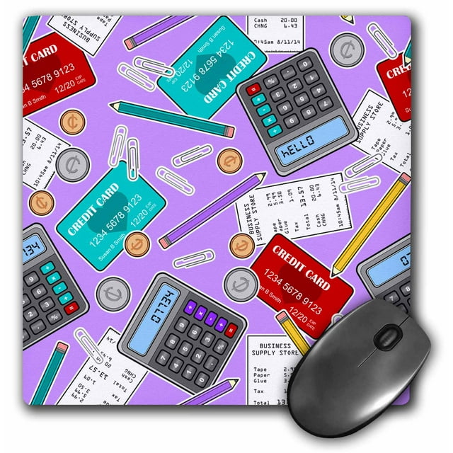 3dRose Accountant Themed Pattern Purple, Mouse Pad, 8 by 8 inches ...