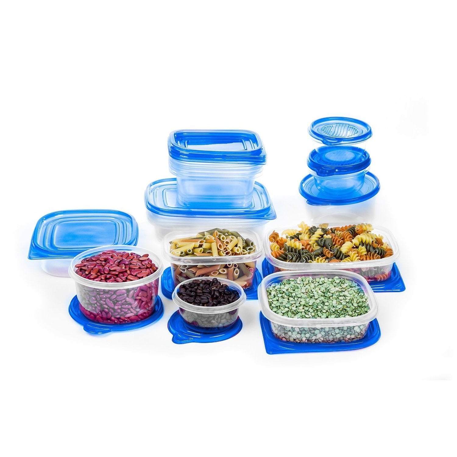 Imperial Home 34 Pc Reusable Plastic Food Storage Containers Set with ...