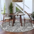 Round Rugs 6 Ft, White Grey Spring Floral Non Slip Area Rugs for ...