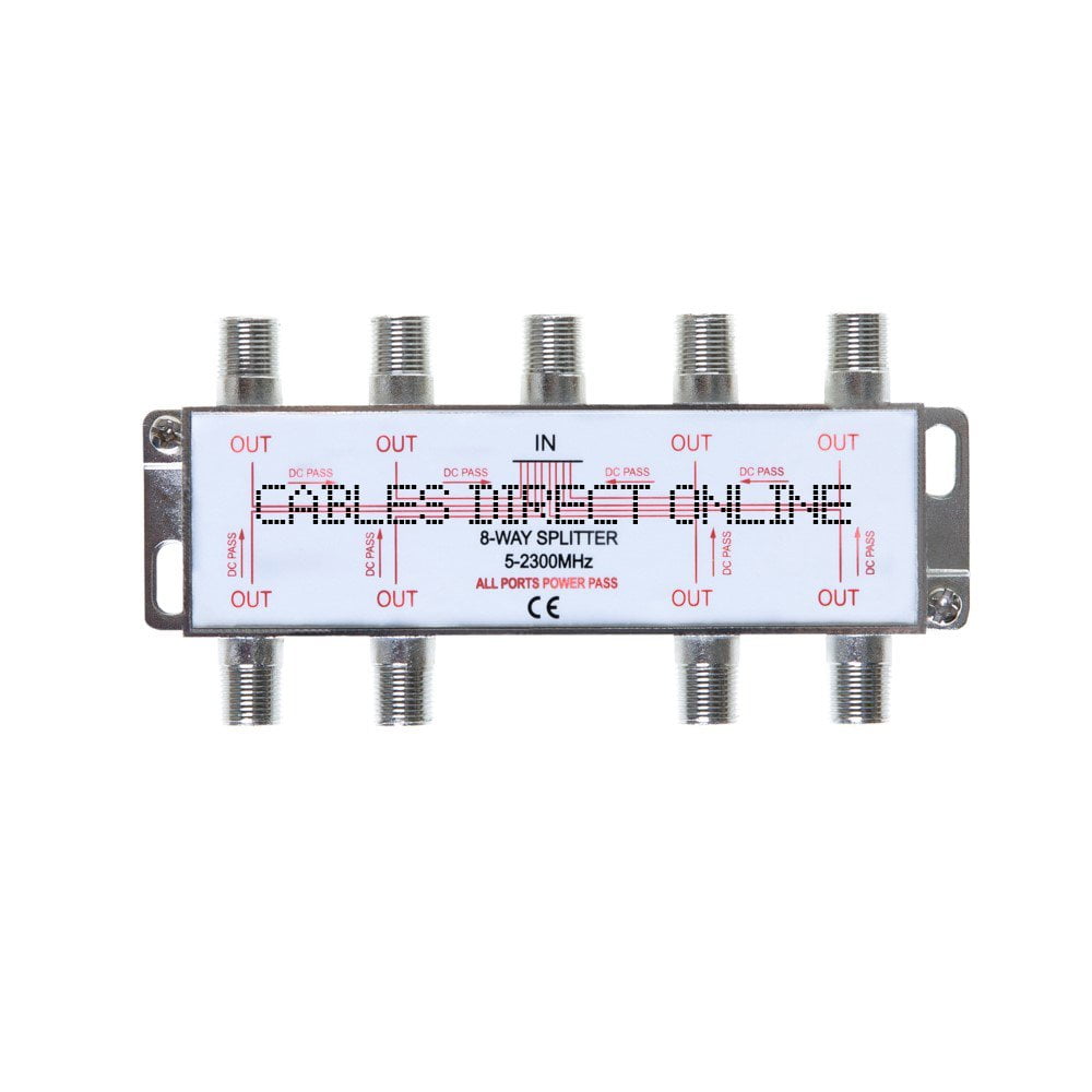 8 Way 5-2300 MHz Coaxial Splitter for RG6 RG59 Coax Cable Satellite ...