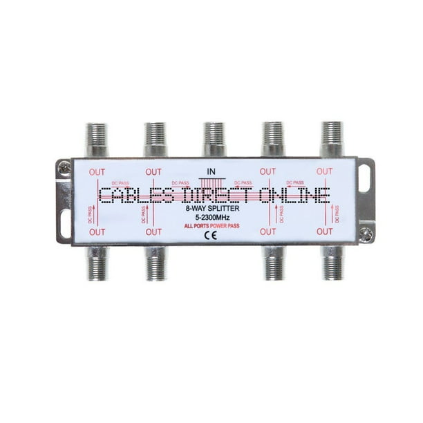 8 Way 5-2300 MHz Coaxial Splitter for RG6 RG59 Coax Cable Satellite ...