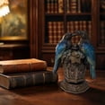 BSJJY Vintage Stained Glass Resin Night Light, Blue Magpie Bird Table ...