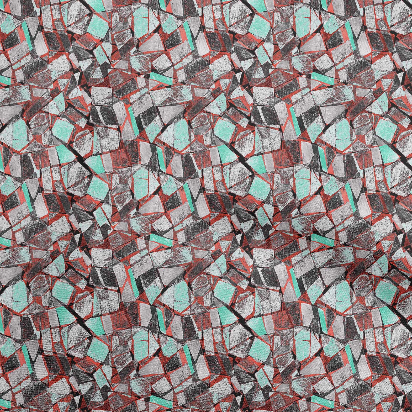 oneOone Silk Tabby Aqua Blue Fabric Abstract Geometric With Texture ...