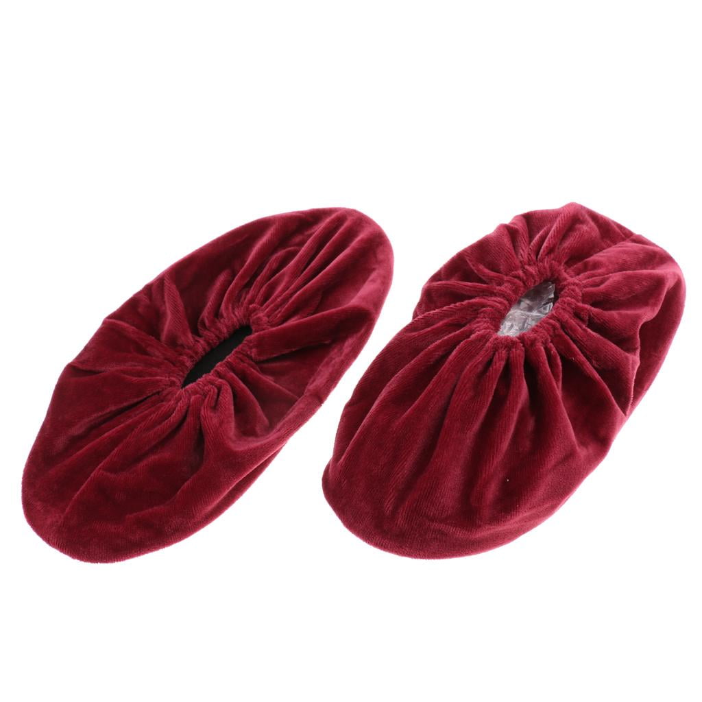 Washable Reusable Shoe Covers Boot Overshoes for Household Wine Red ...