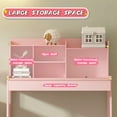 uhomepro Kids Desk and Chair Set, Wooden Study Desk with Storage Girls ...