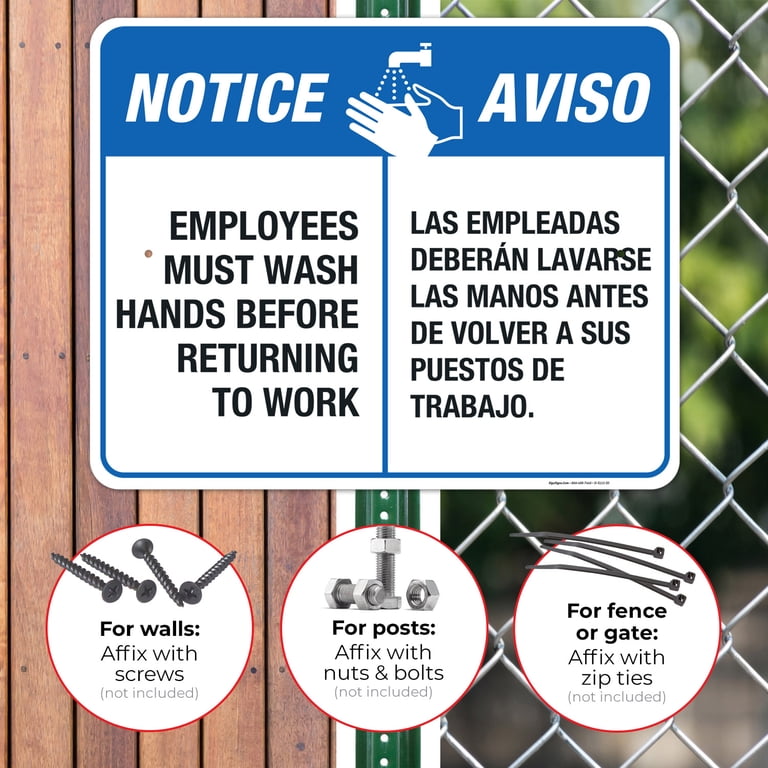 Bilingual Hand Washing Signs