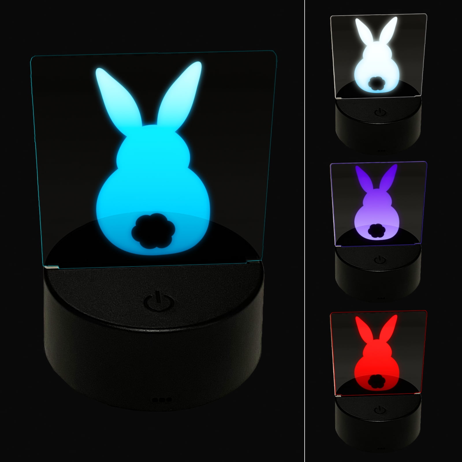 Back of Bunny Rabbit Butt Easter LED Night Light Sign 3D Illusion Desk ...