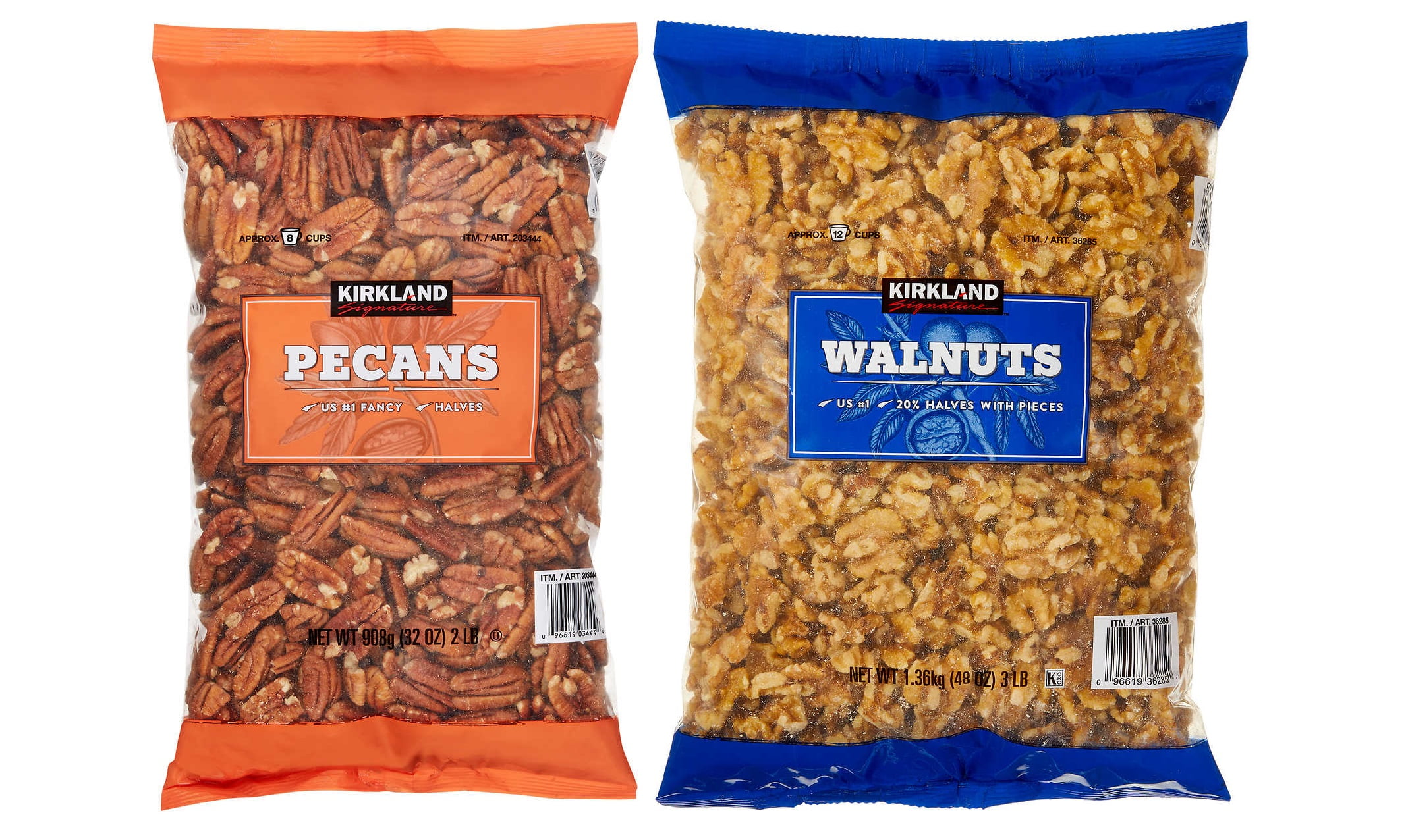 Kirkland Signature 2 lb Pecan Halves and 3 lb Walnut Bundle - Walmart.com