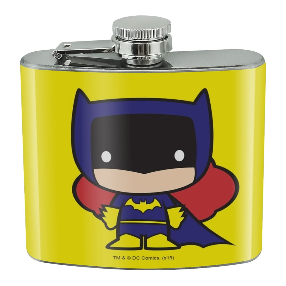 Batman Batgirl Cute Chibi Character Stainless Steel 5oz Hip Drink ...
