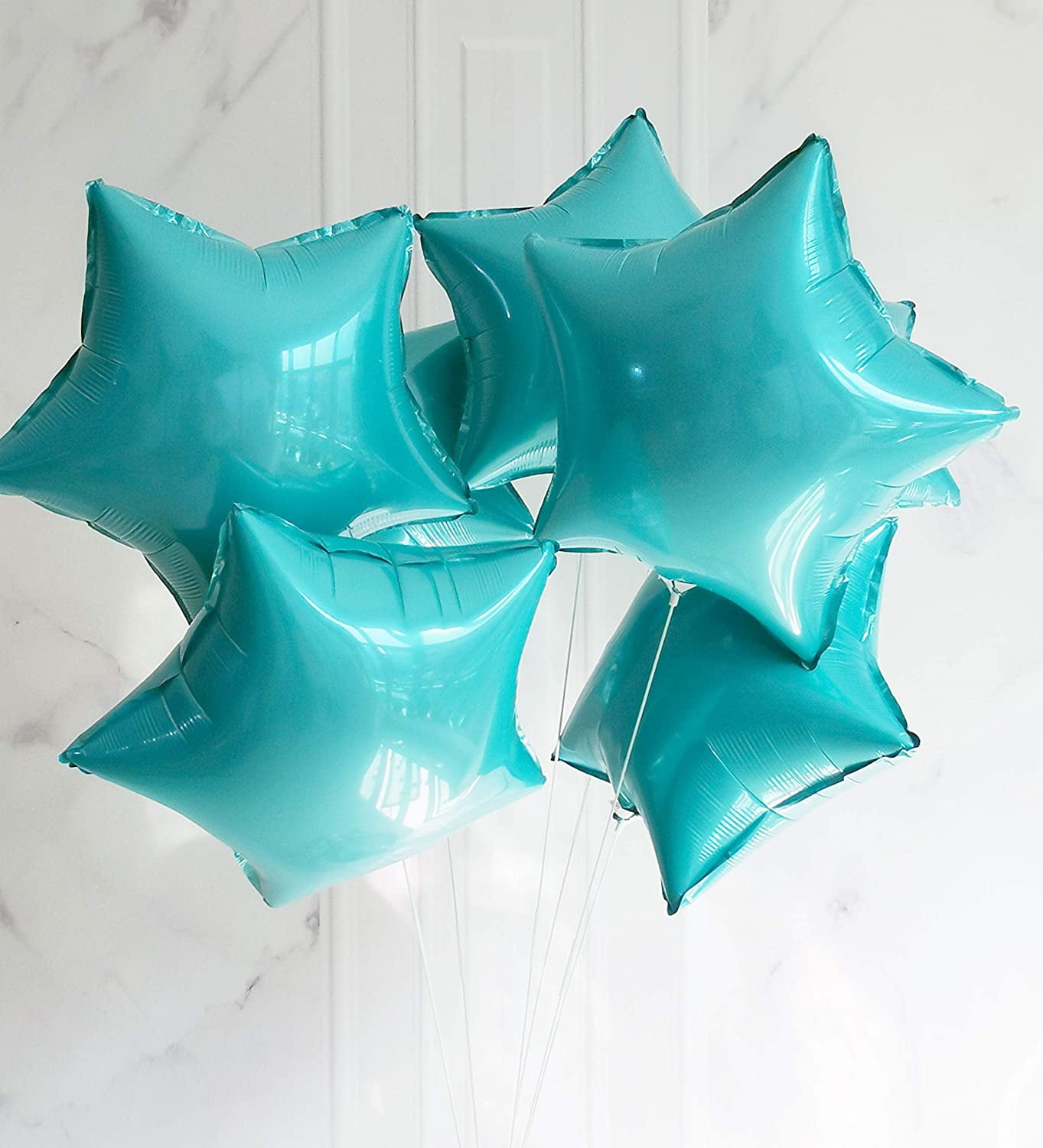 30pcs Robin Egg Blue Mylar Star Foil Balloons 18" Christmas Party ...