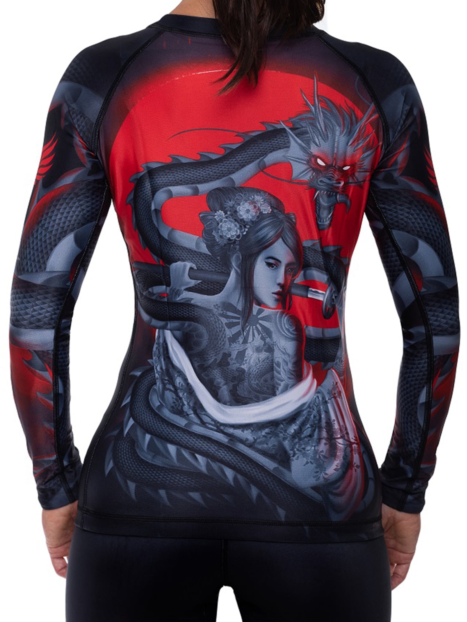 Raven Fightwear Women's The Illustrated Geisha Dragon BJJ Rash Guard ...