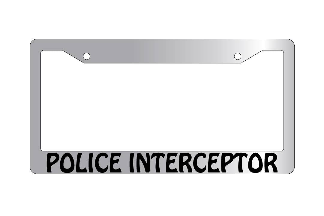 Police Interceptor Chrome Plastic License Plate Frame - Walmart.com
