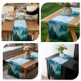 Blue Green Pine Trees Table Runner Modern Minimalist Nature Forest ...