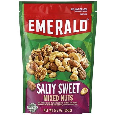 Emerald Nuts, Deluxe Mixed Nuts, 5 oz, Resealable Bag (Pack of 12 ...