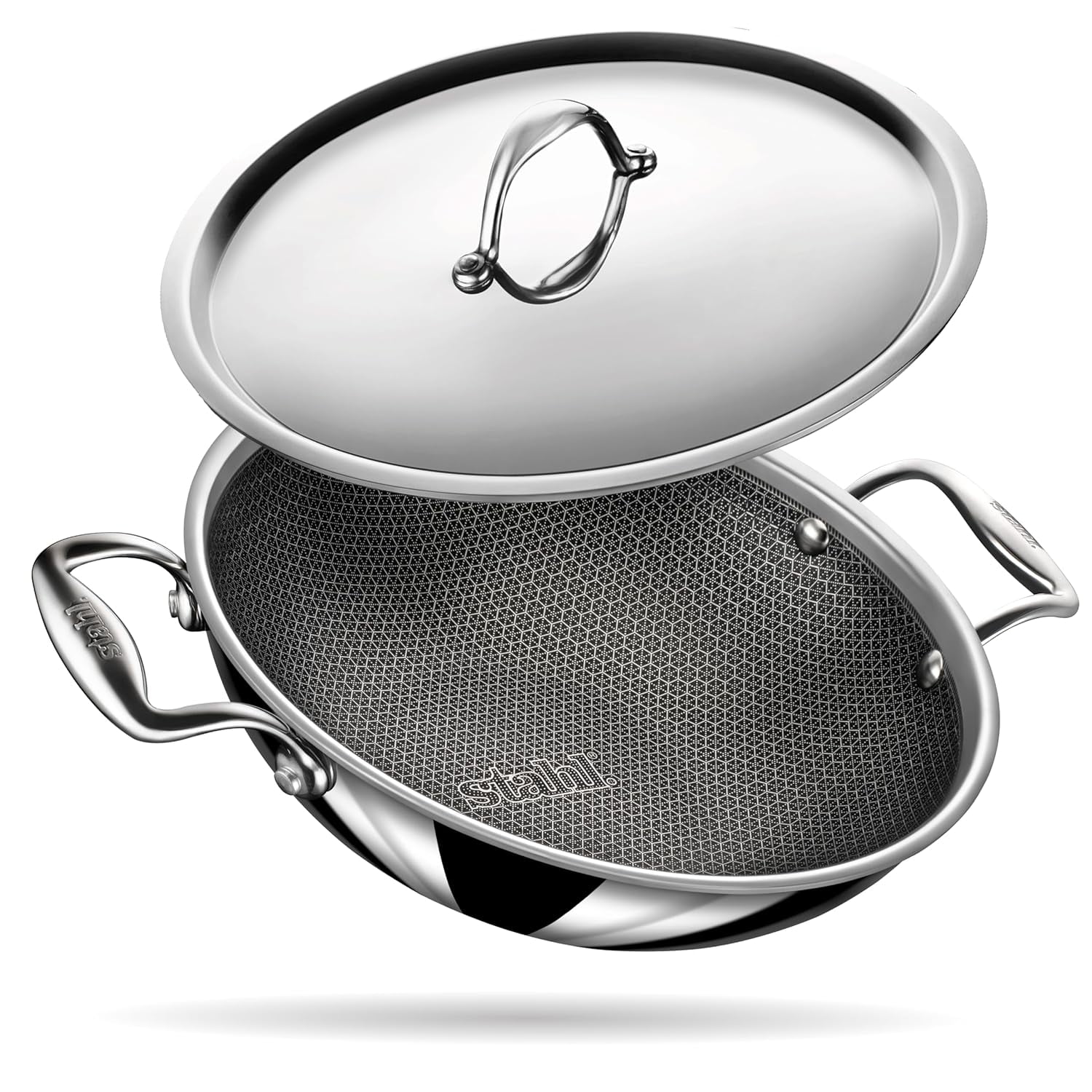 Click here for Stahl Artisan Hybrid Triply Non Stick Kadai With L... prices