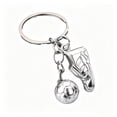 Gallickan 3D Silver Soccer Cleat and Ball Keychain, Mini Sports Key ...