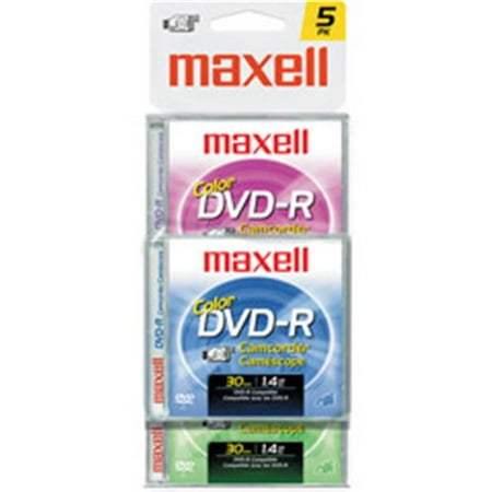 Maxell DVD-RCAMCOLOR/5 Color Write-Once DVD-R for DVD Camcorders ...