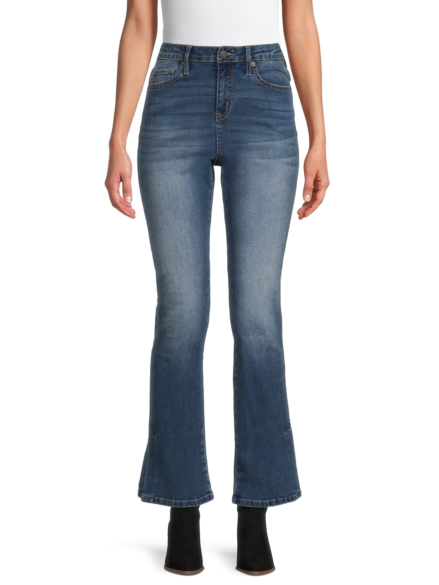 Time and Tru Women's Mid-Rise Bootcut Jeans, 30" Inseam for Short ...