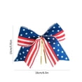 4th of July Ribbon Bow Patriotic Wreath, Fabric Star Spangled Garland ...