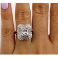 HeartsAndYou 9ct Radiant Baguette Cut Halo Moissanite Cocktail ...