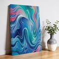 Blue Water Waves Canvas Wall Art for Living Room, Abstract Gradient ...