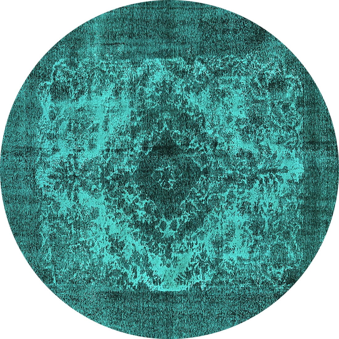 Ahgly Company Indoor Round Oriental Turquoise Blue Industrial Area Rugs ...