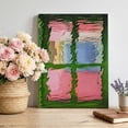Abstract Green Pink Blue Canvas Wall Art for Living Room, Modern Blurry ...