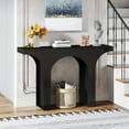 Finmind 47" Modern Hallway Console Table, Arch Base, Wood Entryway ...