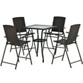 uhomepro 5 Piece Outdoor Patio Furniture Sets, Brown Wicker Counter ...