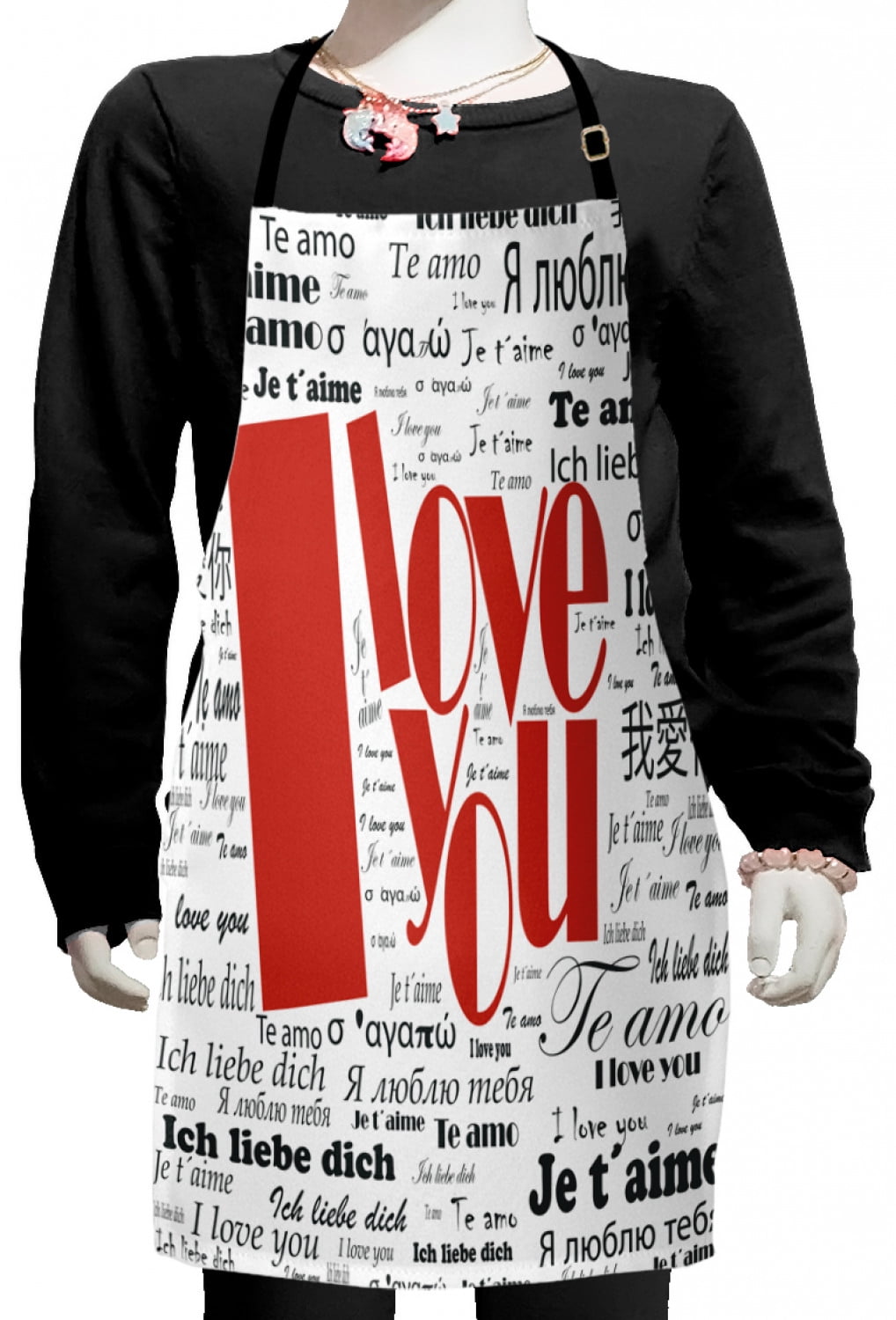 I Love You Kids Apron, Newspaper Love Words Contemporary Happy Mothers ...