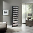 Hawthorne Collections 64" Slim CD DVD Media Storage Tower in Black ...