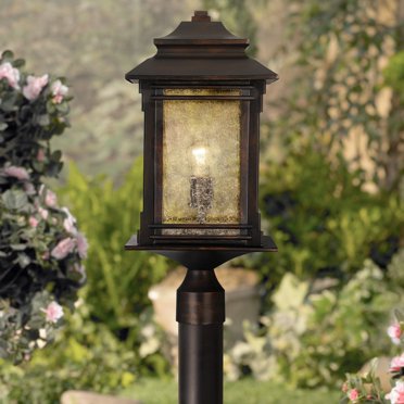 Kathy Ireland Sierra Craftsman Rustic Outdoor Post Light Rubbed Bronze ...