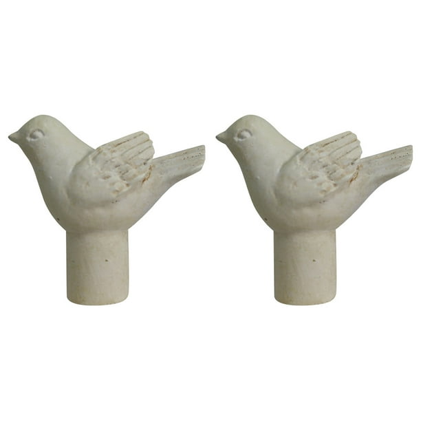 Urbanest Set of 2 Bird Lamp Finials, 1 3/4" Tall, Antique White ...