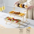 3 Tier Serving Trays White Gold 12 Inch Porcelain Food Dessert Stand ...