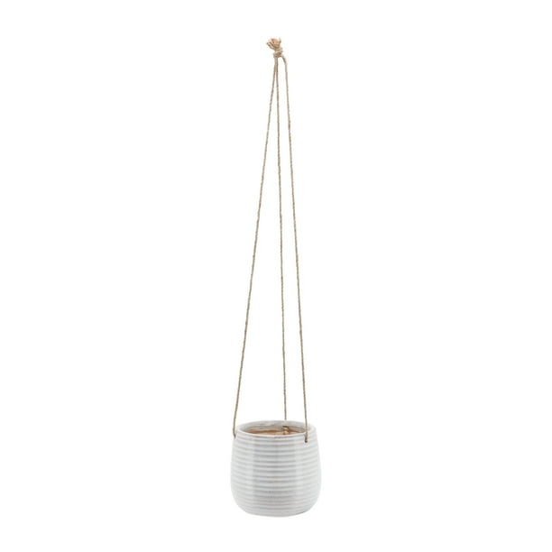 Sagebrook Home Ceramic 6" Hanging Planter, Beige, Round, Ceramic ...
