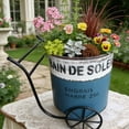 7829 Iron Bucket Stand Retro Iron Flower Pot Round Convenient Metal ...