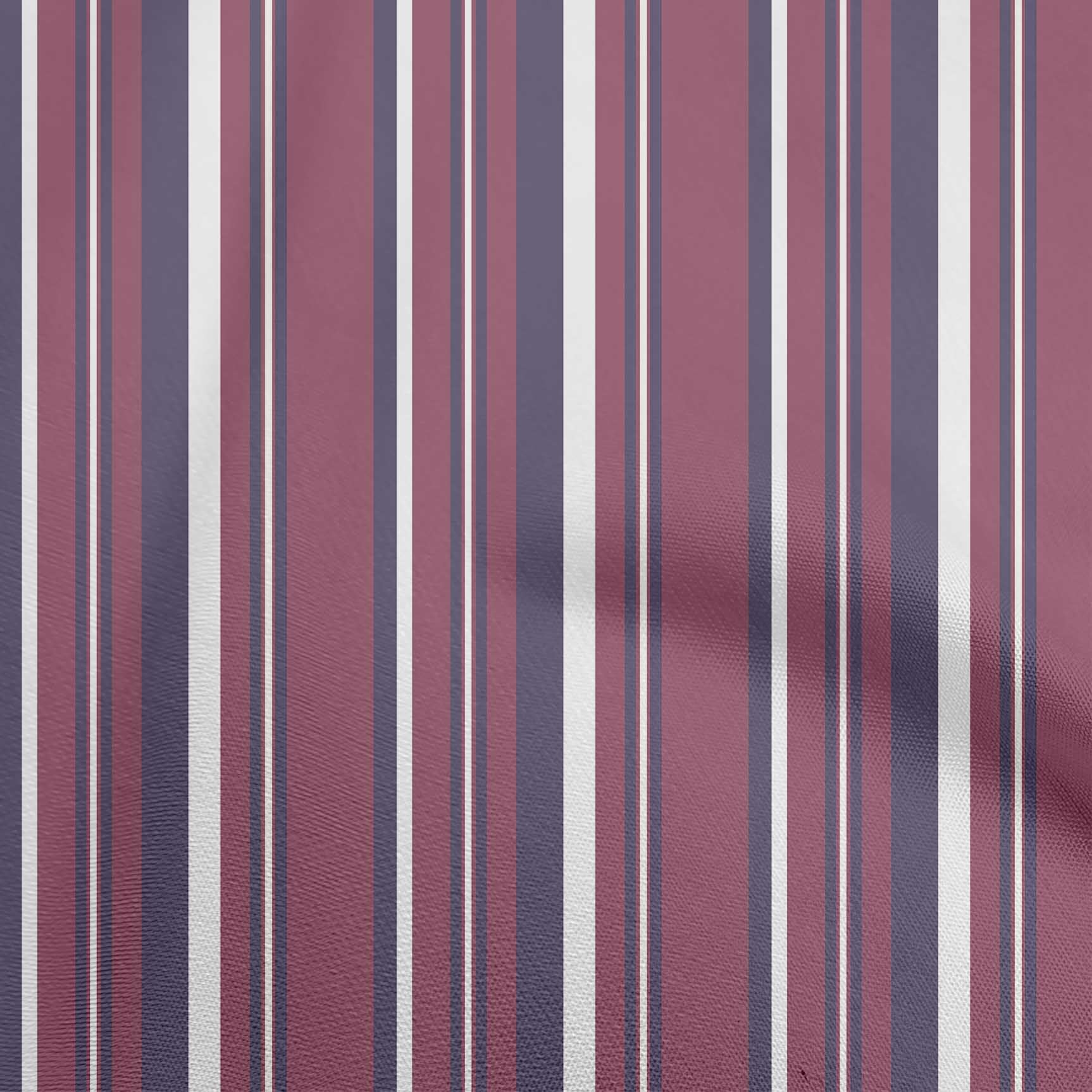 oneOone Silk Tabby Dark Magenta Fabric Stripes Sewing Material Print ...