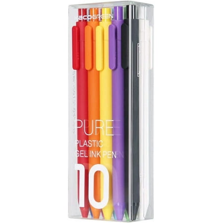 Soft Touch Retractable Gel Ink Pens 0.5mm Fine Point (10 Colors with ...