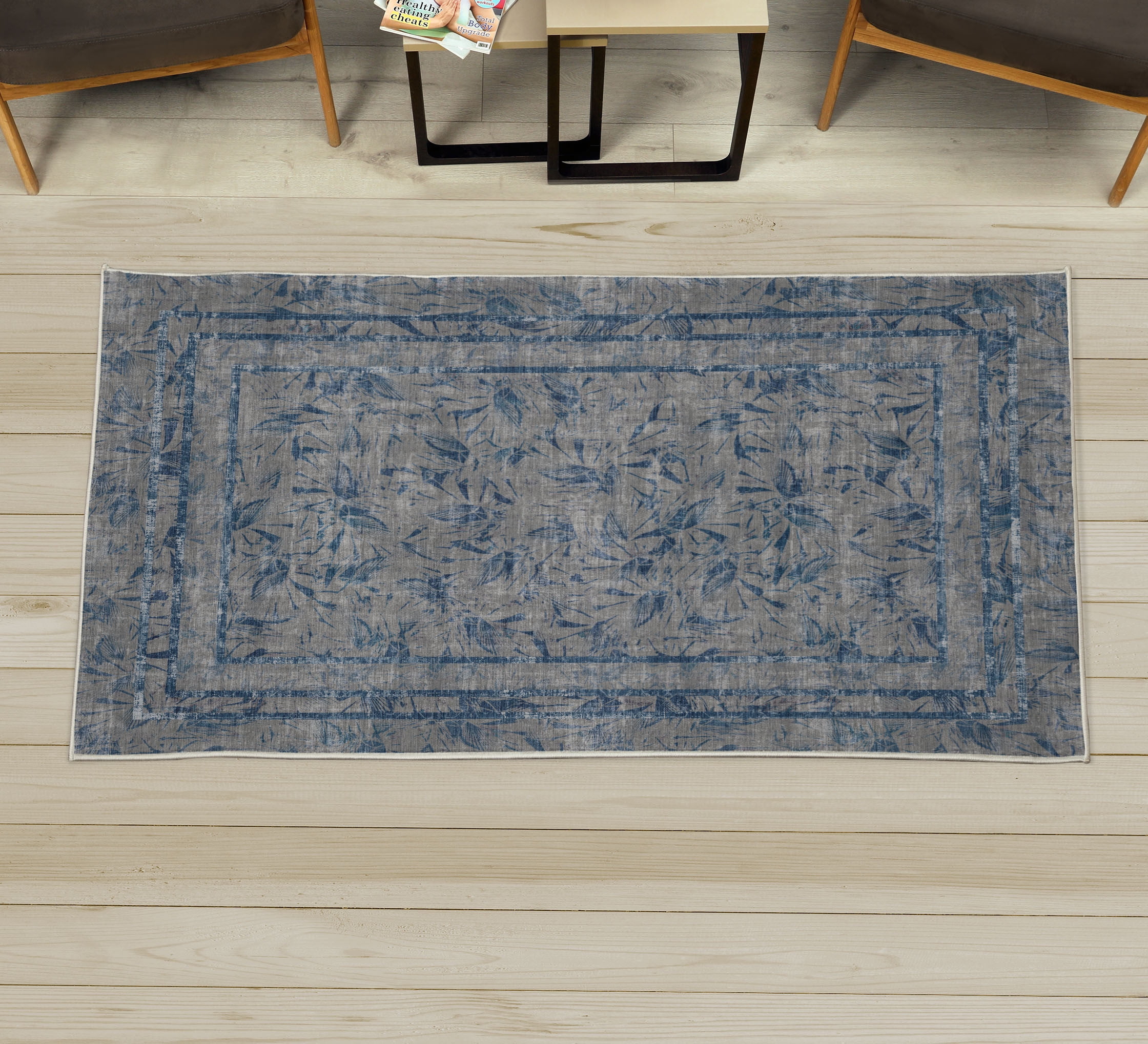 Leaf Decorative Rug, Abstract Neutral Tropical Leaves Exotic Island ...