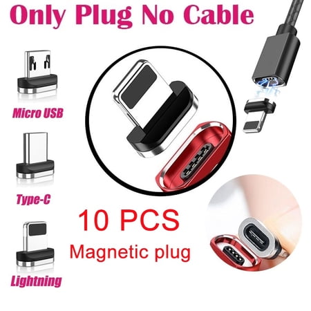 10/3/2/1Pcs Square Magnetic Cable Plug Micro USB Type-C Apple Lightning ...