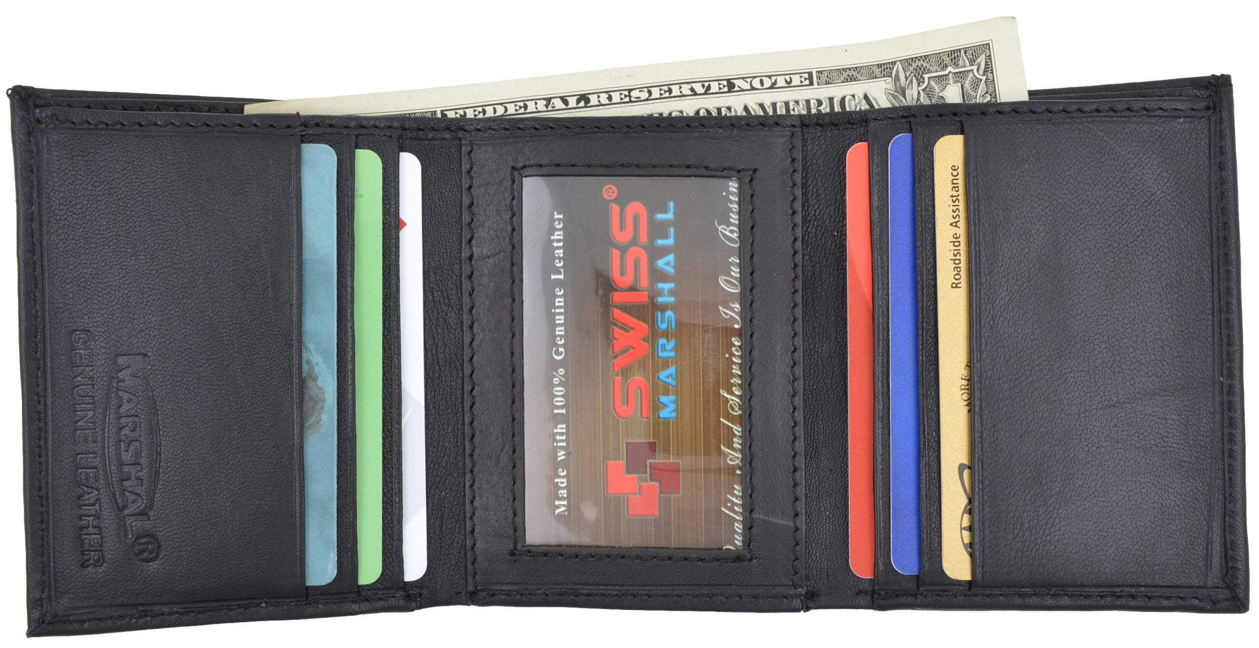 Marshal Wallet - Swiss Marshal Men's Classic Trifold Credit Card ID ...
