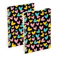 Blue Yellow Pink Hearts A5 Notebook Refillable 60 Sheets Detachable ...