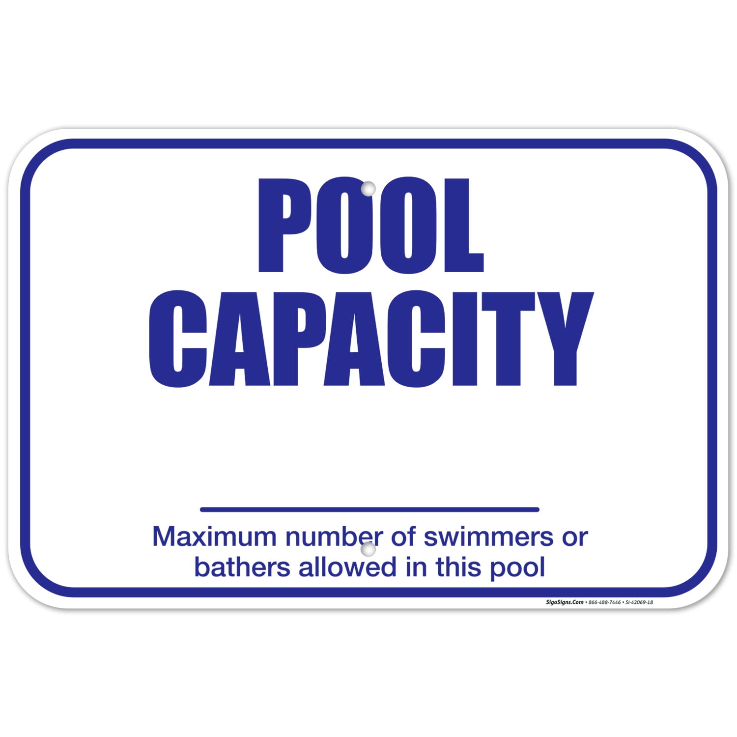 Pool Capacity Pool Sign, - Walmart.com