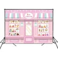 Ice Cream Shoppe Backdrop Sweet Dessert Shop Girl Birthday Background ...