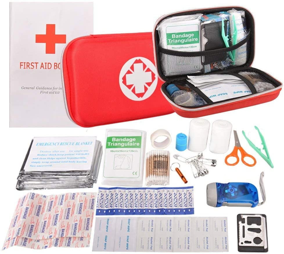 First Aid Kit Portable Waterproof 91 Pack Necessary Hospital Grade ...
