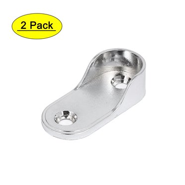 Wardrobe Pipe Bracket, 19.5mm Dia, Wall Mount Hanging Rod Support ...
