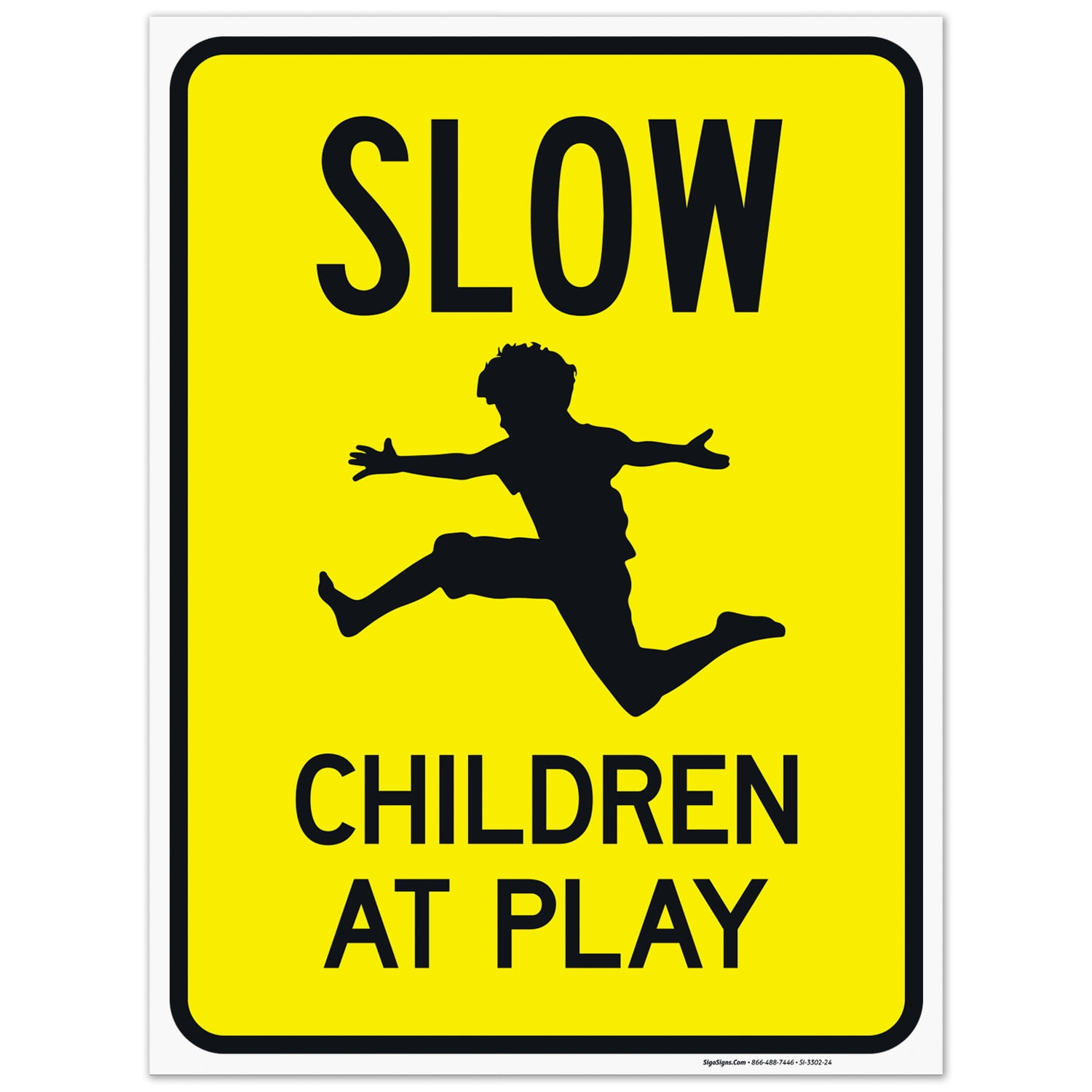 Slow Down Children At Play Sign, Traffic Sign, 18x24 Corrugated Plastic ...
